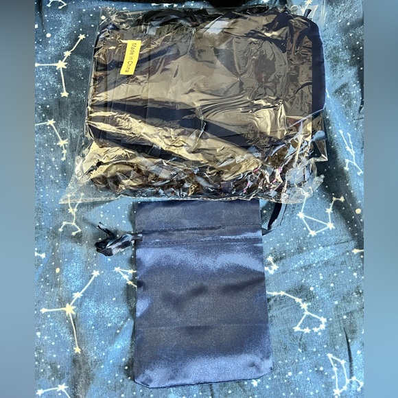 Party Supplies | Pretty Navy Blue Satin String Pouches Bundle Of 6 ...